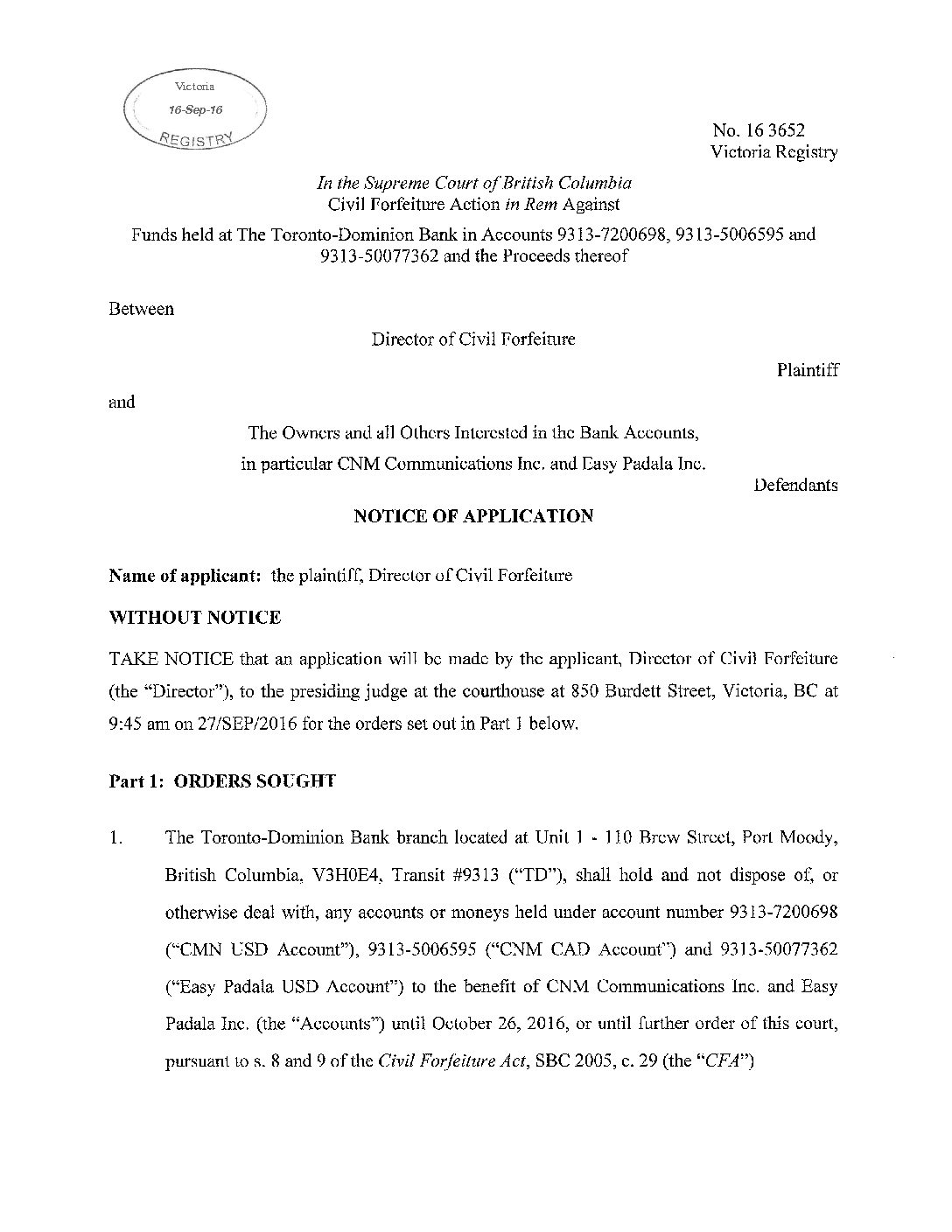 10 Notice of Application - MetroVan Independent News